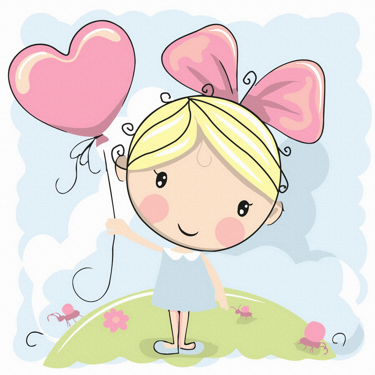 Pictură pe numere Fetita Draguta cu Baloane - ColorBoxShop.ro - Picturi ...